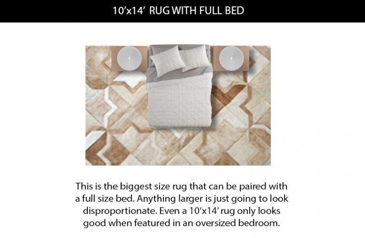 What Different Rug Sizes Look Like Under a Full/Double Bed (Images)
