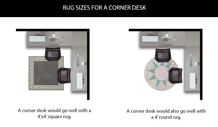 Rug Sizes for Office Desks with Detailed Layout Designs - Homely Rugs