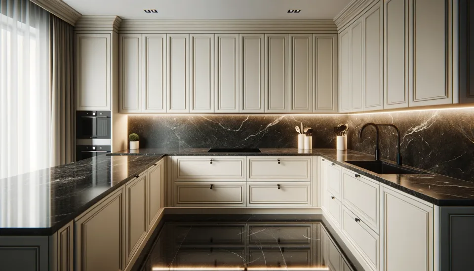 14 Kitchen Cabinet Color Ideas for Black Granite Countertops