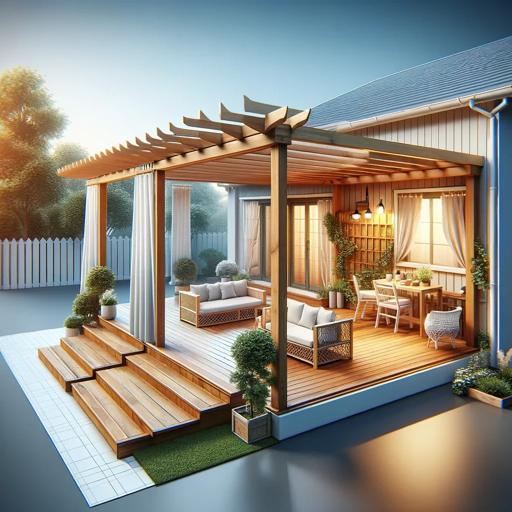 17 Pergola Ideas with the Roof Attached to the House